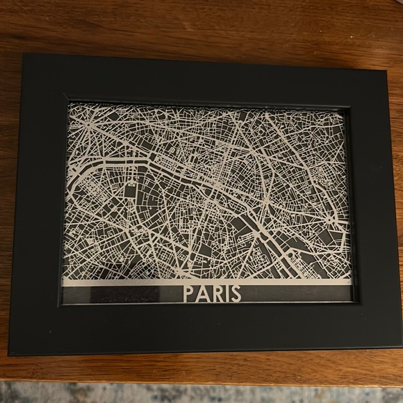 Accents | Excellent Condition Paris Map In Frame | Poshmark